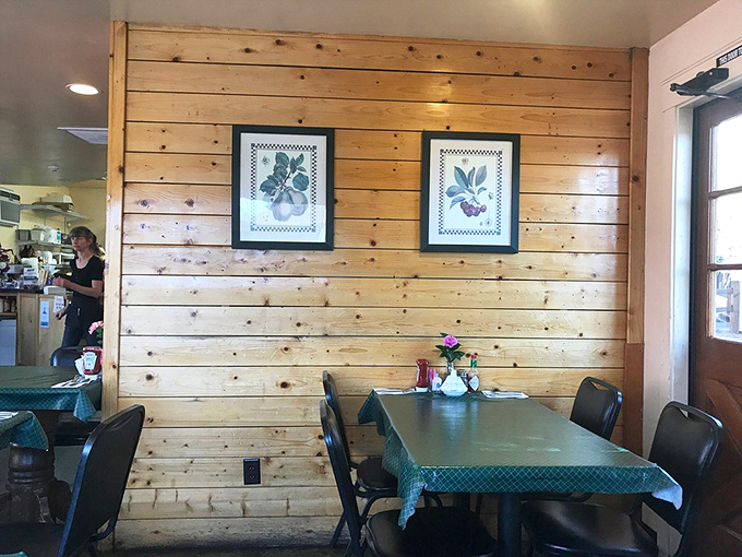 Green vinyl booths and wooden tables set the scene for countless family gatherings and friendly catch-ups.