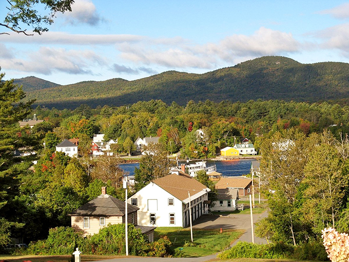Where mountains meet Main Street: Greenville's hillside homes offer front-row seats to some of Maine's most spectacular sunsets.
