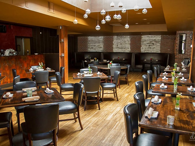 Dining room or work of art? At EVO, it's both. The sleek design and cozy ambiance create the perfect backdrop for your culinary adventure &ndash; and your Instagram feed. Photo credit: Pastor Bill Te Winkle