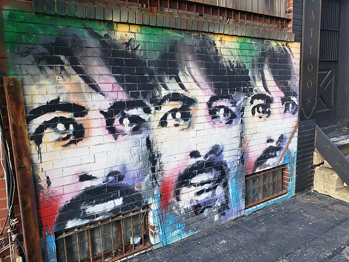 Eyes on the prize! These larger-than-life peepers seem to follow you, judging your air guitar skills with rock star scrutiny.