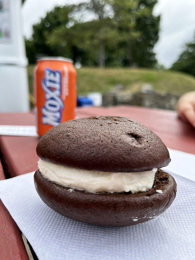 This whoopie pie isn't just dessert - it's a chocolate cloud sandwich that'll make your taste buds dance with joy. Photo credit: Christine C.
