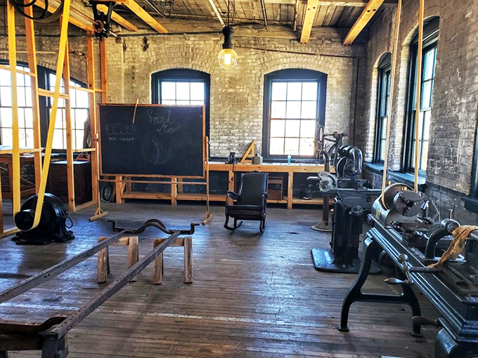 Chalkboards and wooden desks - it's like stepping into the world's coolest automotive classroom. No detention for daydreaming about cars here!