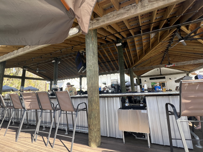 Pull up a chair at the bar of dreams! Here, every hour is happy hour when you're sipping with a view. Photo credit: Rebecca Hancock