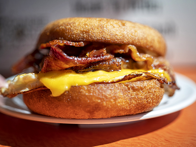 Behold, the breakfast of champions! This sandwich isn't just breaking fast, it's shattering expectations with a flavor explosion in every bite.