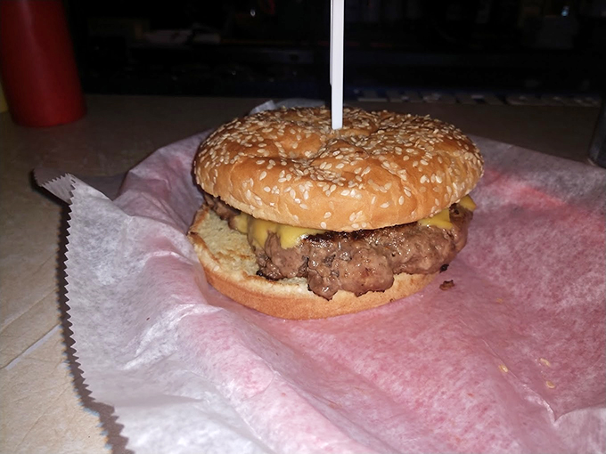 Behold, the cheeseburger that launched a thousand napkins! Juicy, cheesy, and worth every calorie.
