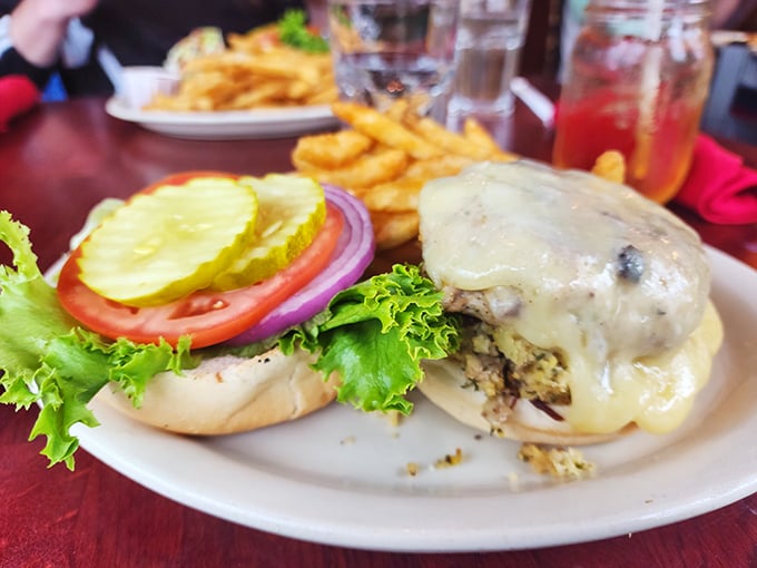This isn't just a cheeseburger; it's a work of art. Van Gogh would've painted it if he wasn't so busy with those sunflowers.