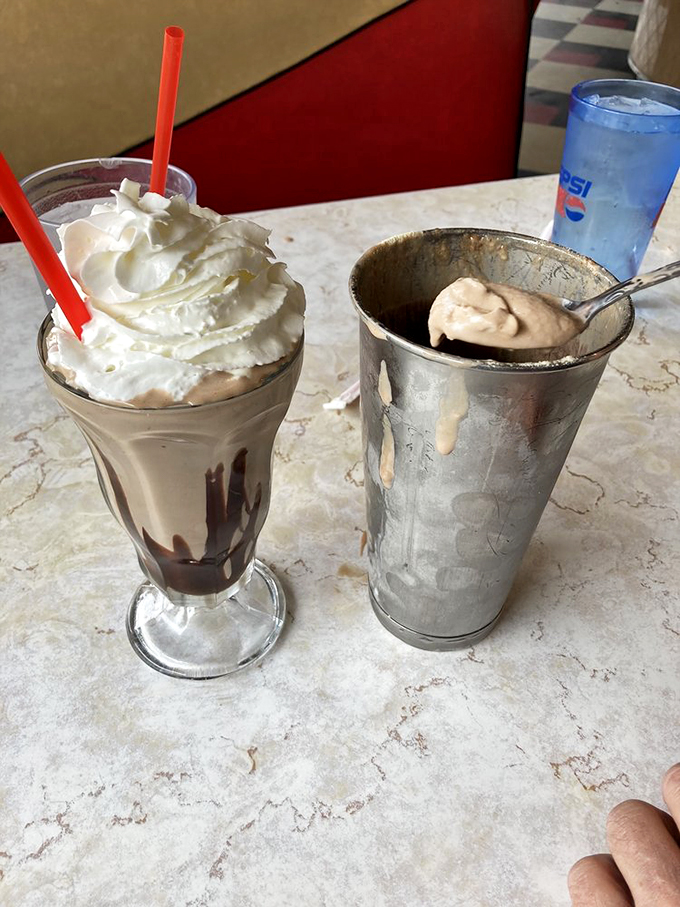 Holy moly, that's a malt! This chocolate behemoth isn't just a drink, it's a creamy, dreamy work of art that puts modern frapp&eacute;s to shame.