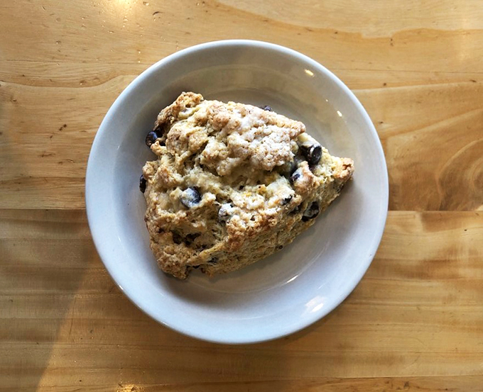 Chocolate lovers, rejoice! This scone is the stuff dreams are made of. It's like a brownie and a biscuit had a delicious love child.