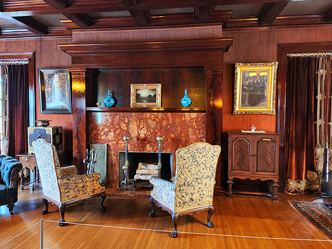Gather 'round, time travelers! This cozy fireplace has witnessed more family drama than a season of "The Crown."