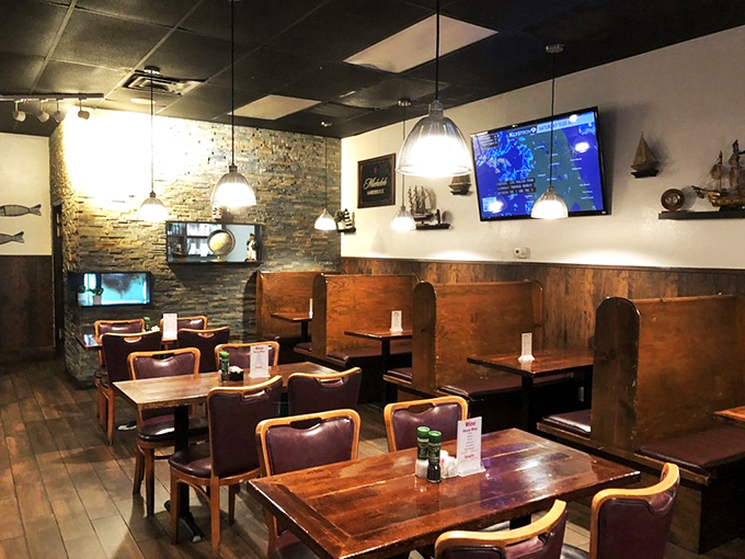 Nautical chic meets comfort food haven. It's like dining in the world's tastiest ship's galley.