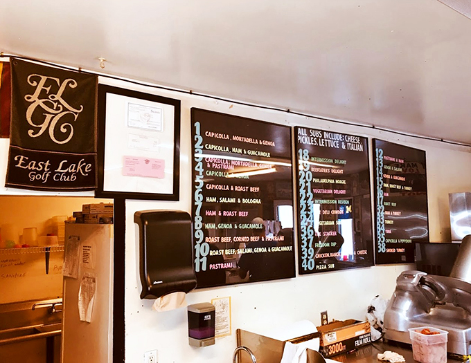 Decisions, decisions! This menu board is like a roadmap to deliciousness. Choose your own sandwich adventure!