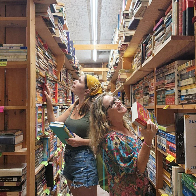 "Book lovers unite! It's time for a literary treasure hunt." Explore the stacks with friends and discover hidden gems in this book lover's paradise.