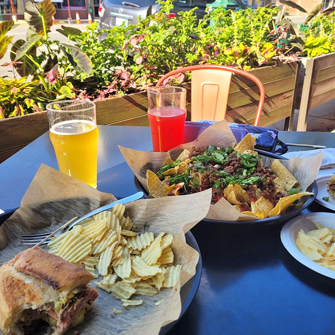 Behold, the Everest of nachos! This mountain of cheesy goodness is what dreams (and slight guilt) are made of.