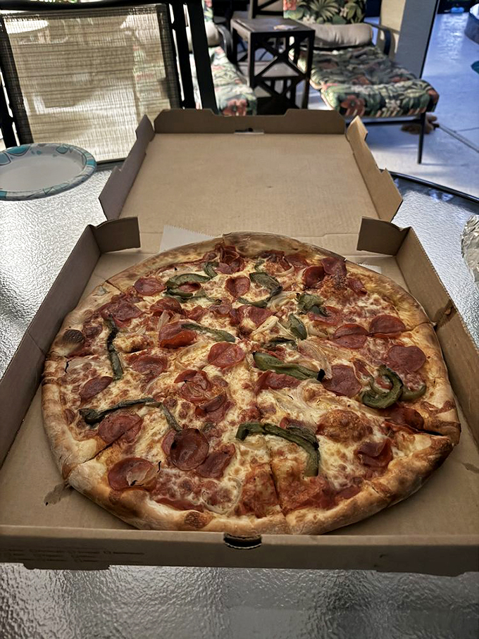 This pizza isn't just a meal, it's a work of art. Van Gogh had his "Starry Night," Frankie's has this pepperoni masterpiece.