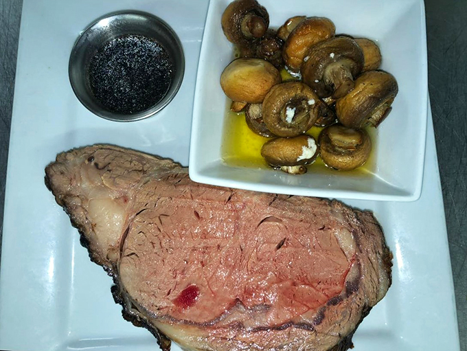 Behold, the pi&egrave;ce de r&eacute;sistance! This prime rib is so tender, it practically melts on your fork. Carnivore heaven, right here on Earth.