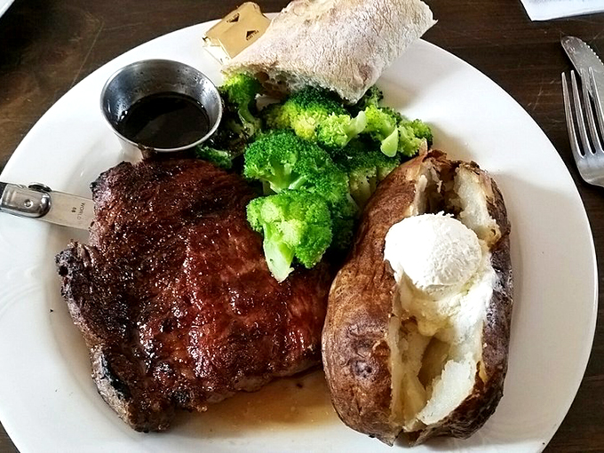 Behold, the carnivore's dream! This rib eye is so perfectly cooked, it might just make vegetarians question their life choices. 