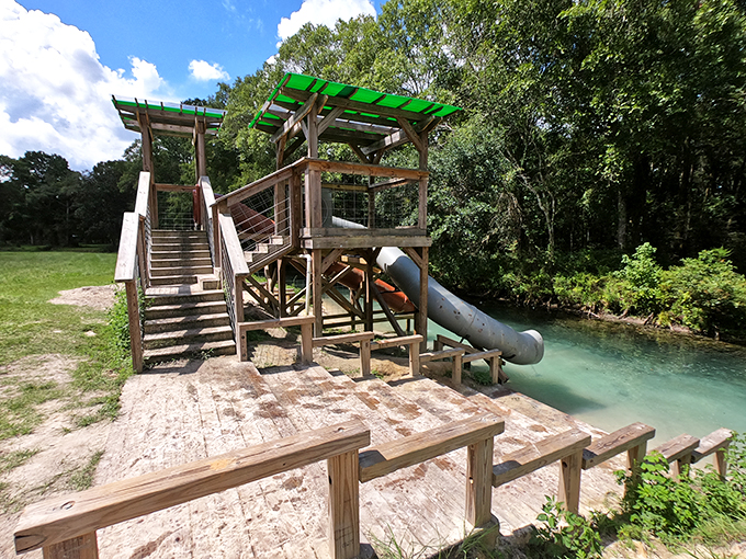Slip-sliding into adventure! This water slide is the perfect cure for the Florida heat &ndash; and your inner child's summer FOMO. Photo credit: Florida Water Adventure