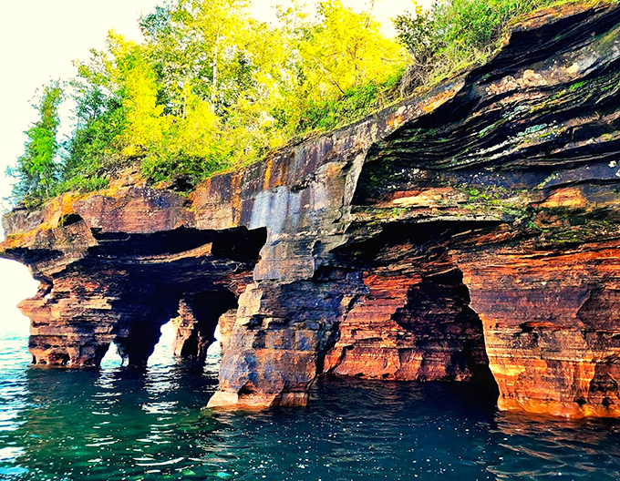Winter's frozen masterpiece! These ice caves transform Lake Superior's shoreline into a crystal palace fit for Elsa herself.