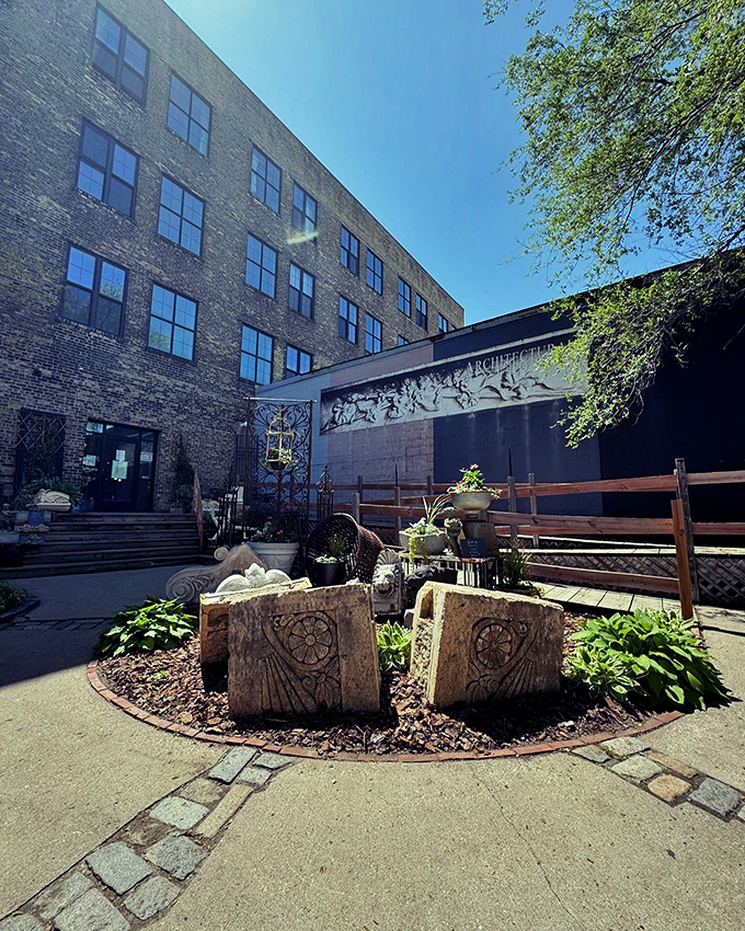 Where old buildings come to show off! It's like a retirement home for fancy doorknobs and stained glass – and you're invited to adopt. Photo credit: Architectural Antiques