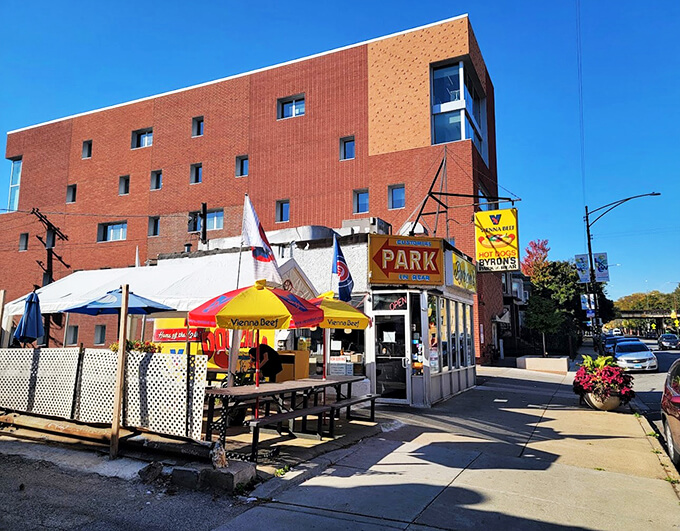 Park it and chow down! Byron's no-frills facade hides a hot dog oasis. It's like finding a gourmet gem in your favorite old sweater pocket.