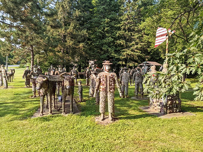 Concrete jungle where dreams are made of... well, concrete. Fred Smith's park is where lumberjacks go to sculpt their feelings.