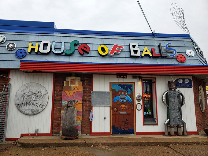 Not your average art gallery! This place is like walking into Salvador Dali's garage sale, but with more bowling balls. Photo credit: Sydney E.