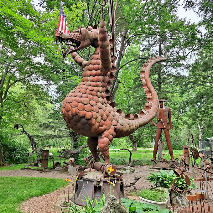 Jurassic Park meets the Iron Giant! These metal monsters are more likely to steal your heart than your picnic basket.