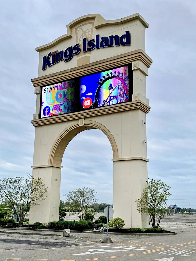 "Eiffel in love with Ohio! Kings Island's mini Eiffel Tower stands tall, offering a taste of Paris with a side of Midwest charm."