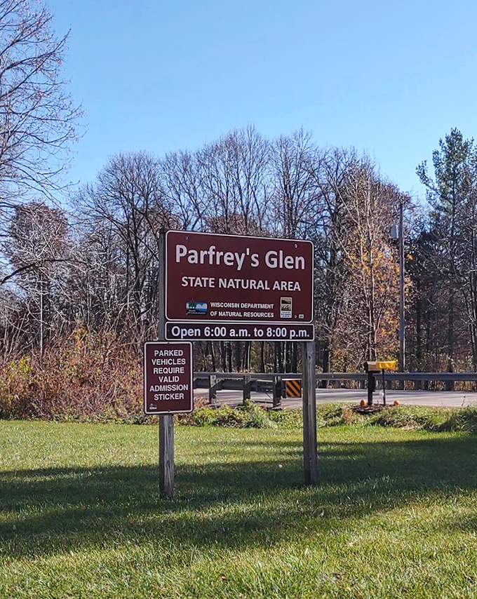 Welcome to Parfrey's Glen, where the ferns are lush, the stream is babbling, and the cell service is...well, let's focus on nature, shall we?