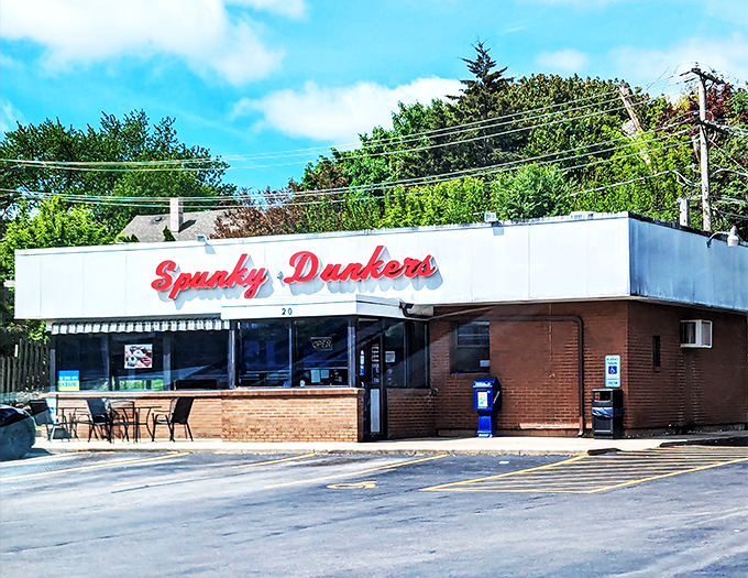 Spunky Dunkers: where donuts go to party. This place is more colorful than your aunt's tie-dye collection from Woodstock.
