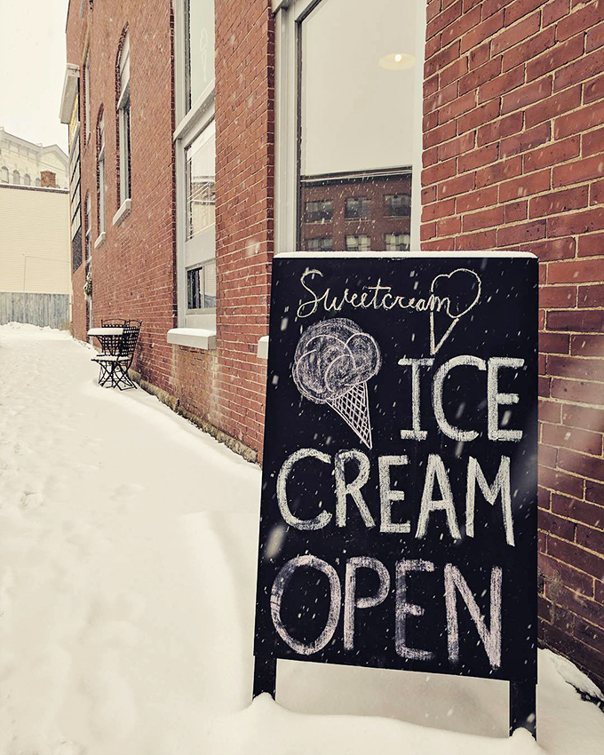 Sweetcream Dairy: Where winter doesn't stand a chance. This cozy spot serves up scoops of pure joy!