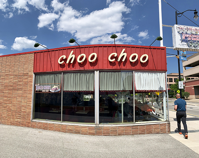 All aboard the flavor express! When your burger arrives by train, you know you're in for a good time. Photo credit: Michael Lipman Photography