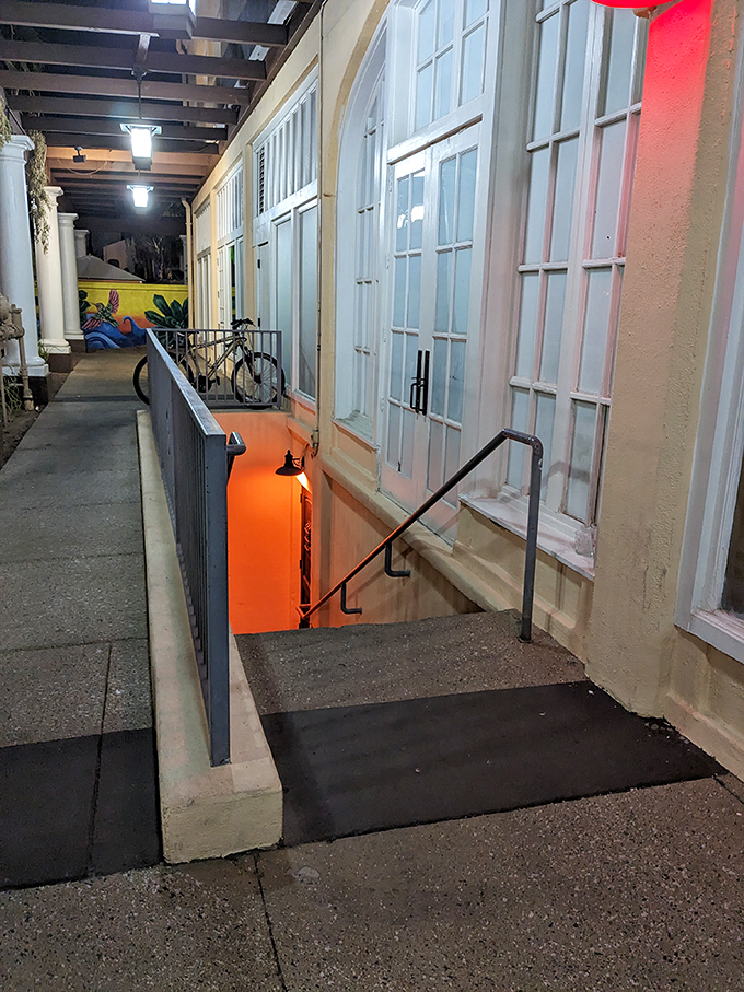 The Ostrich's hidden entrance: Shhh... it's the worst-kept secret in Chandler. Follow the stairs to a cocktail lover's speakeasy paradise.