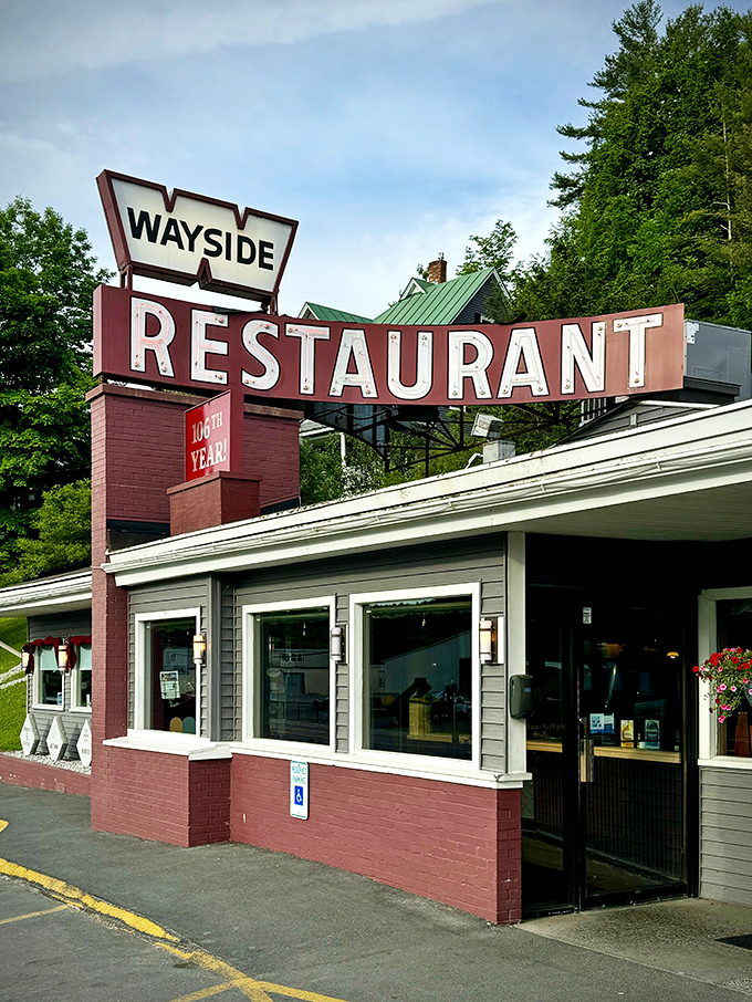 The Wayside Restaurant: Where "roadside attraction" meets "culinary satisfaction." This brick beacon has been feeding hungry travelers since WWI.