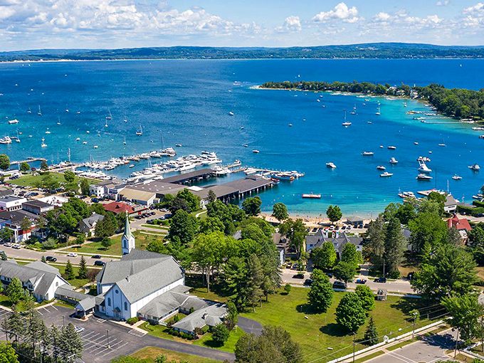 Imagine Mayberry with a marina! Harbor Springs blends Norman Rockwell nostalgia with Great Lakes grandeur. Photo credit: Bay North Realty