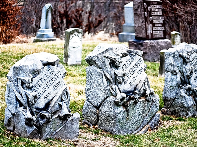Tombstones and trees play a centuries-old game of hide and seek. It's a peaceful park with permanent residents.