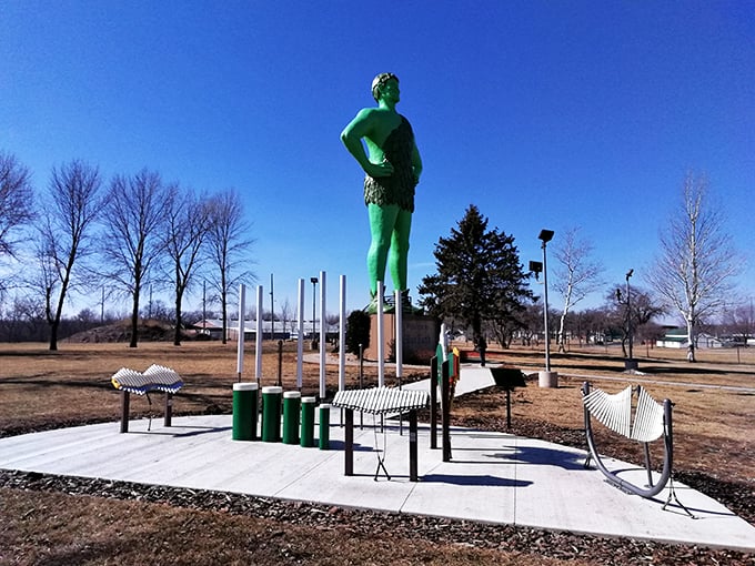 Green and serene, this veggie vigilante stands tall. He's got a look that says, "Eat your peas, or else!" Photo credit: Allyn Schillinger