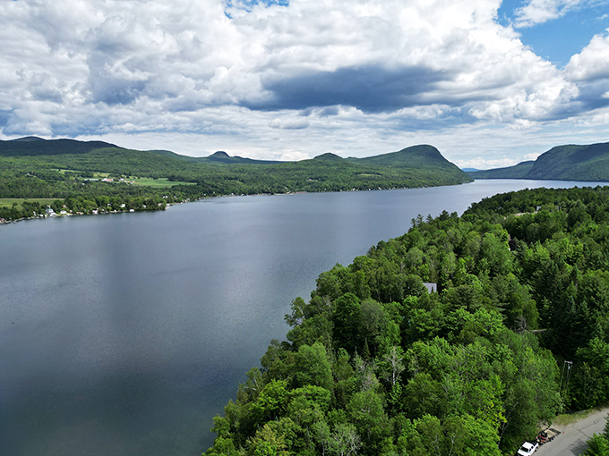 Beach day, Vermont style: Pristine waters and mountain views that'll make you forget about tropical getaways.