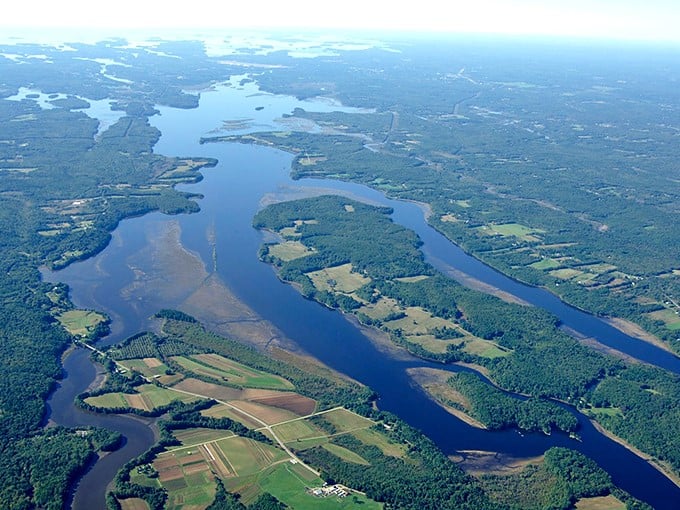 Merrymeeting's rocky shore: Nature's own zen garden. Who needs a rake when you've got waves to arrange these stones?
