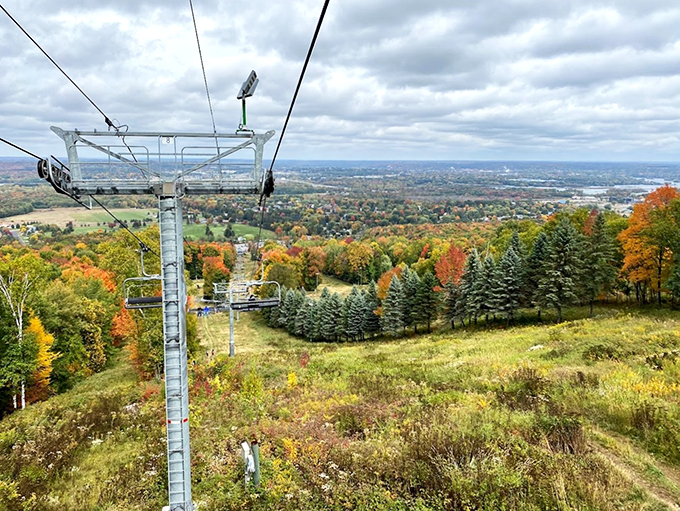 Ski lift to serenity! Rib Mountain's aerial view is like Wisconsin's version of a magic carpet ride.