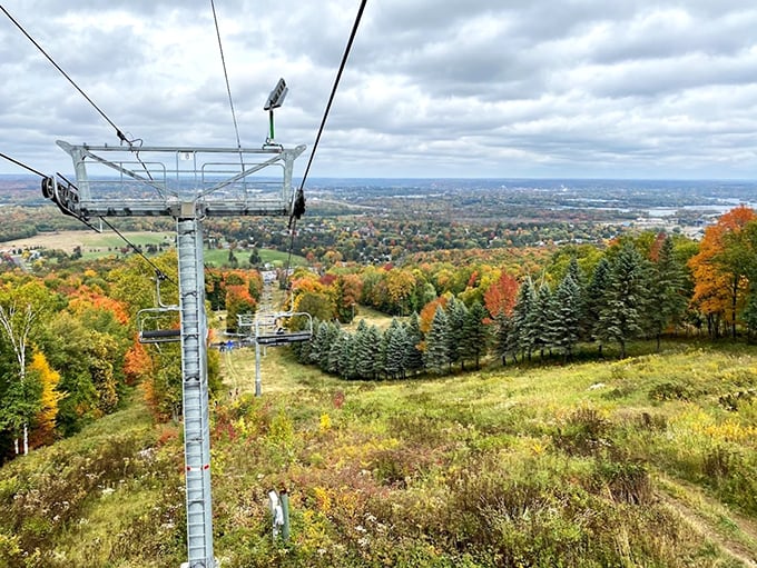 Ski lift to serenity! Rib Mountain's aerial view is like Wisconsin's version of a magic carpet ride.