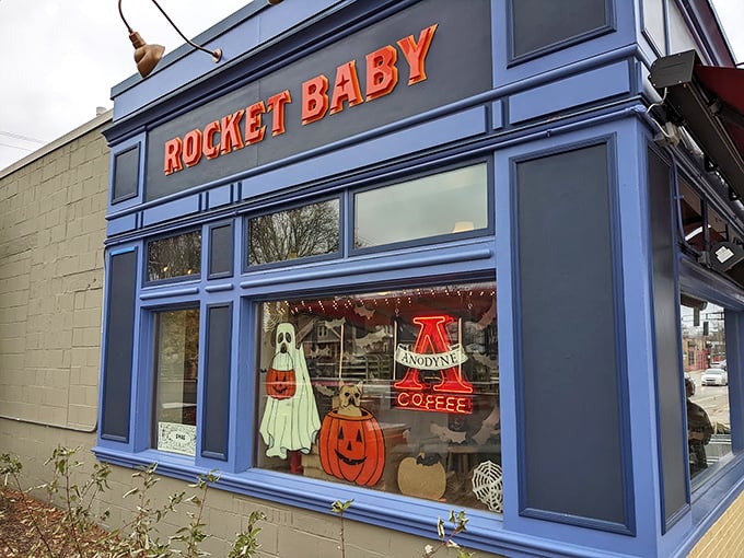 Halloween meets haute cuisine at this charming corner bakery. Come for the spooky decor, stay for the heavenly croissants! Photo credit: Nicholas Becker