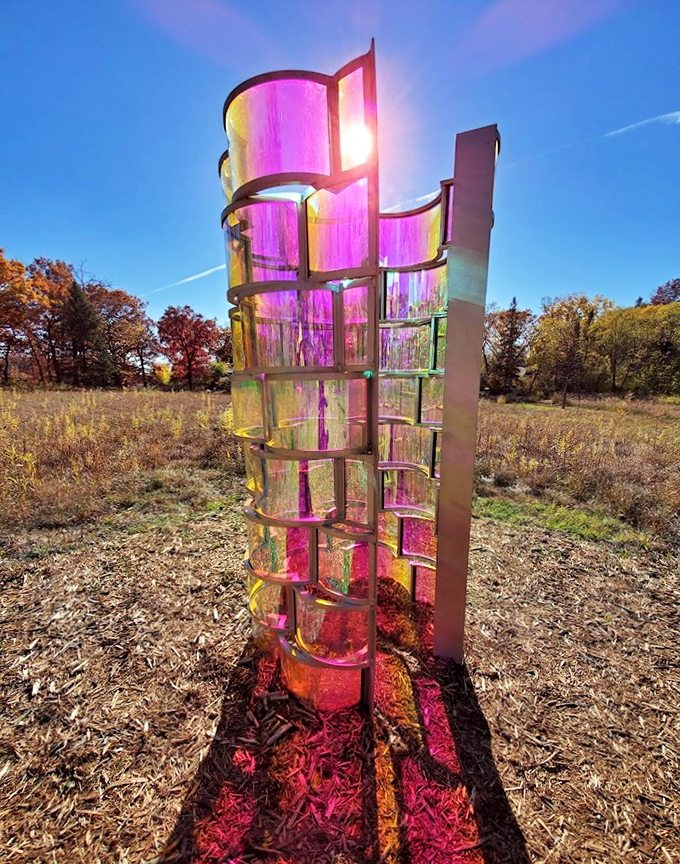 Talk about a kaleidoscope of colors! This shimmering installation turns sunlight into a magical, ever-changing light show. Mother Nature, eat your heart out!