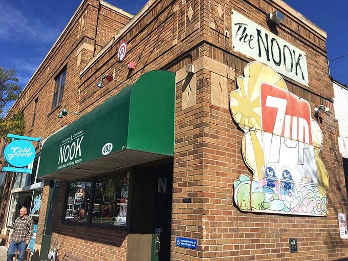 Where burgers become art and calories are just a number! The Nook's exterior screams "comfort food paradise inside!" Photo credit: Cam A.