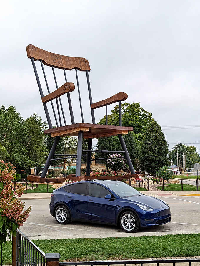 Grandma's rocker got an upgrade! Casey's giant chair is perfect for those who like their relaxation supersized.