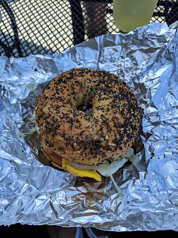 Everything's better with a schmear! This bagel's so perfectly toasted, it could make a New Yorker question their loyalty.