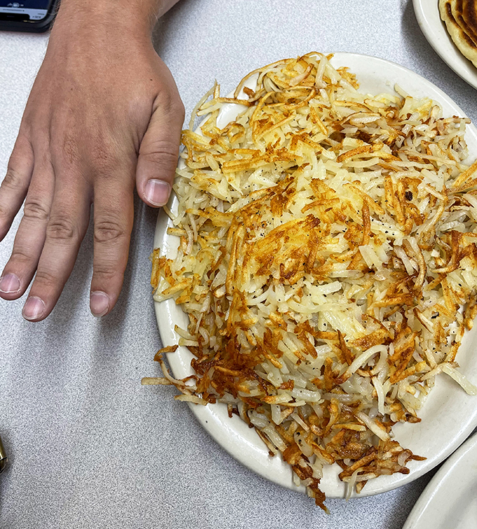 Behold, the mountain of crispy, potato-y perfection! It's like someone took your childhood memories and made them edible.