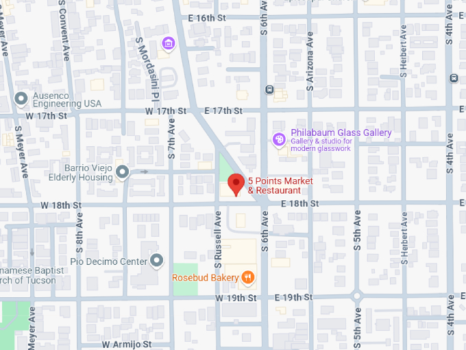 5 points market & restaurant map