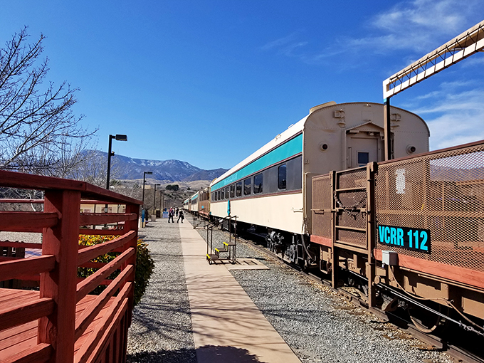 All aboard the Verde Canyon Express! This ain't your grandpa's train station – unless your grandpa was secretly a time-traveling cowboy with great taste.