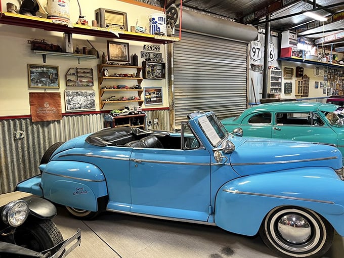 This pint-sized '42 Ford is ready for the tiniest drive-in movie date you've ever seen. Just don't forget your magnifying glass to find the radio dial!